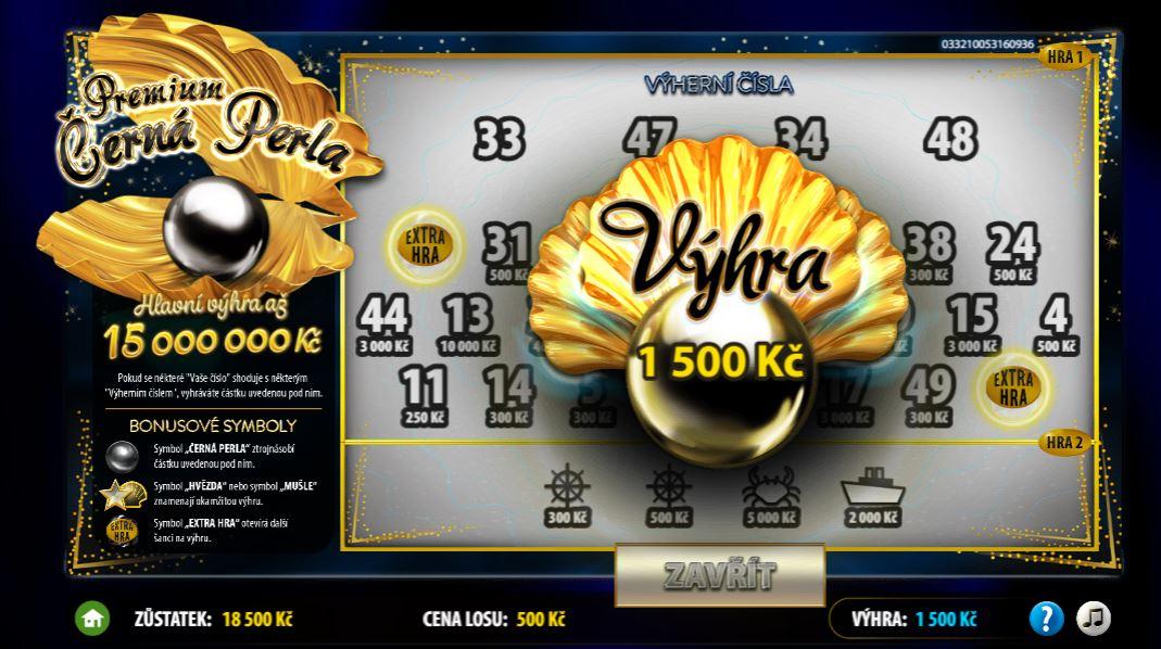 Černá perla 🦪 jak vyhrát, výherní stírací los - Mecenas.cz